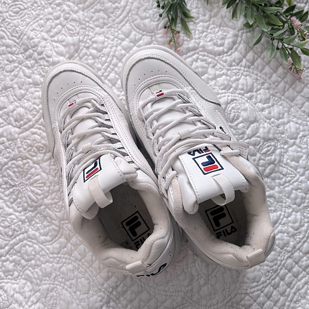 Fila: Women’s Fila Chunky Classic White Leather Lace … - Gem
